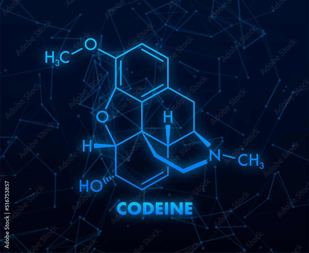 Codeine chemical formula. Codeine chemical molecular structure Stock ...