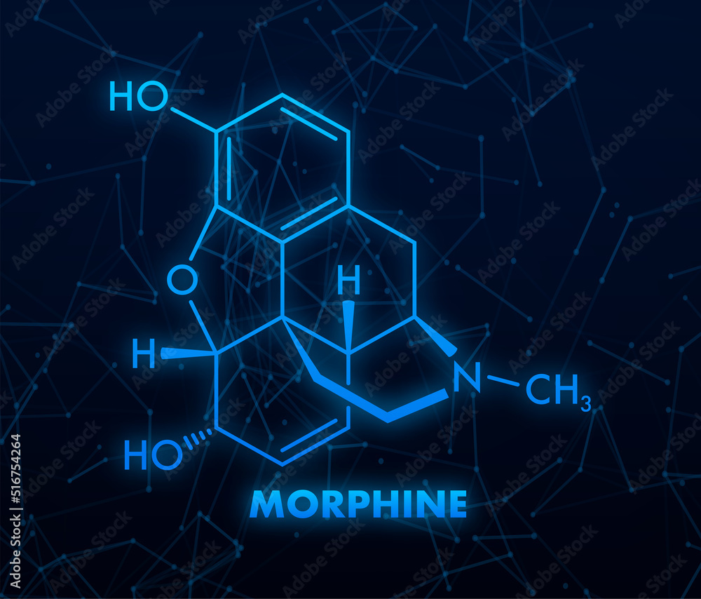 Morphine concept chemical formula icon label, text font vector illustration Stock Vector | Adobe ...