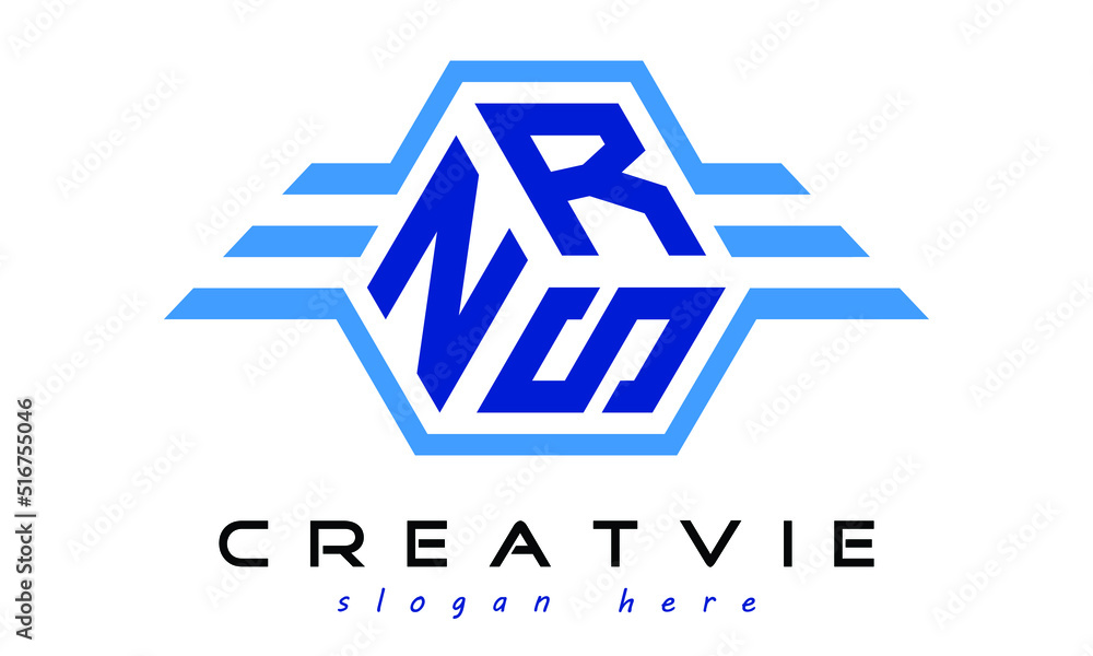 NRS three letter geometrical wings logo design vector template ...