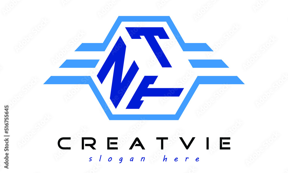 NTT three letter geometrical wings logo design vector template ...