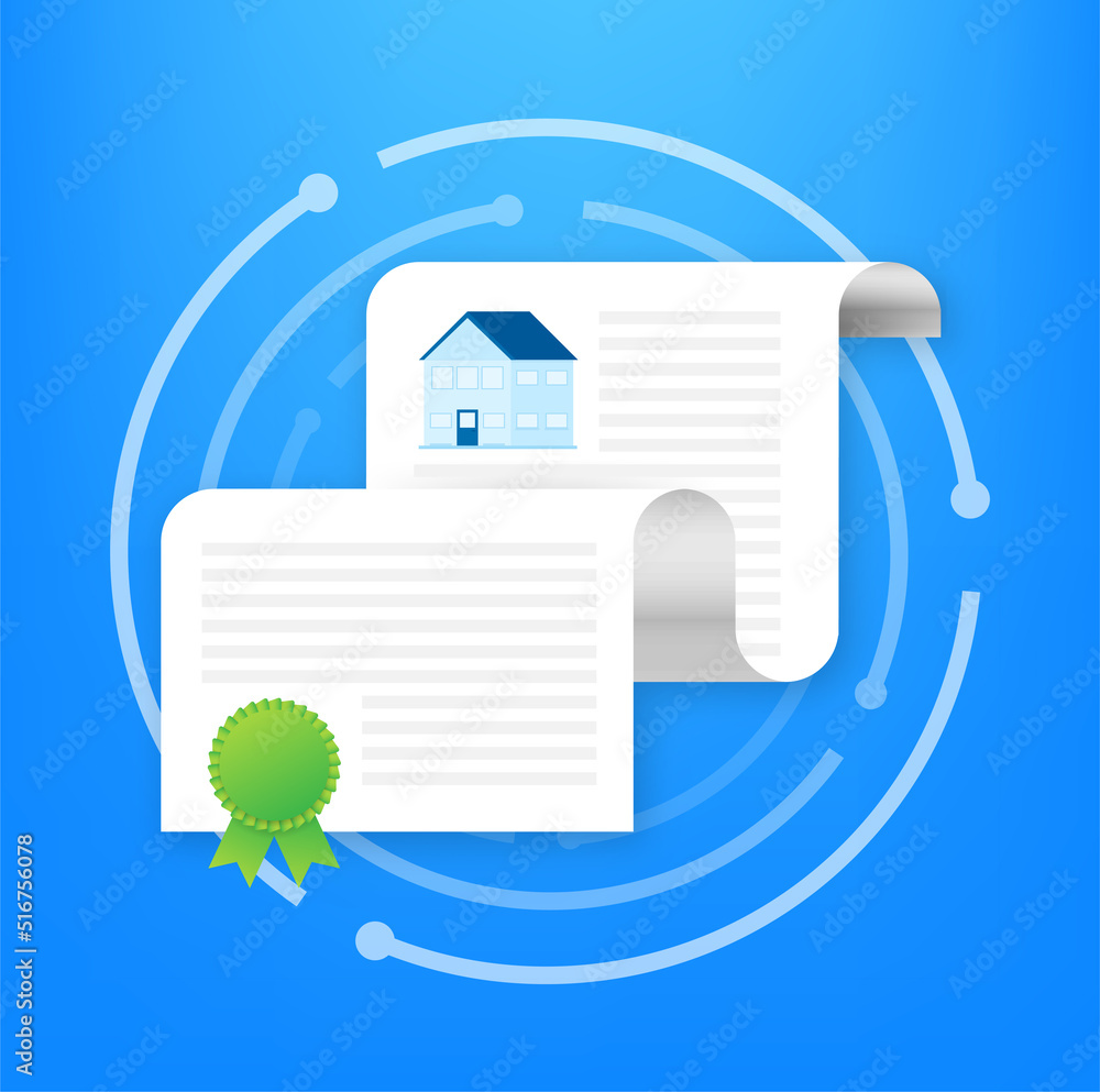 Real Estate license, mortgage, loan concept. Brokerage and intermediary ...