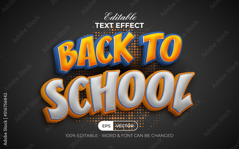 Back to school text effect style. Editable text effect vector ...