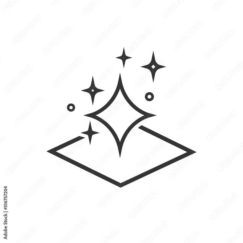 Clean surface icon, easy cleaning, thin line symbol on white background ...