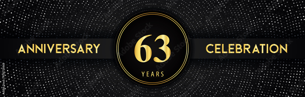 63 years anniversary celebration with circle frame and dotted line ...