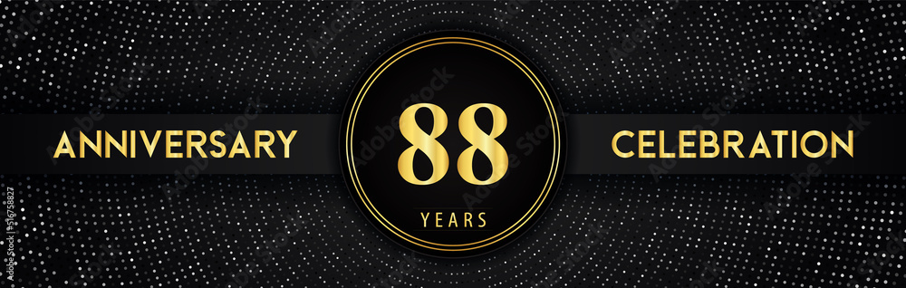 88 years anniversary celebration with circle frame and dotted line ...