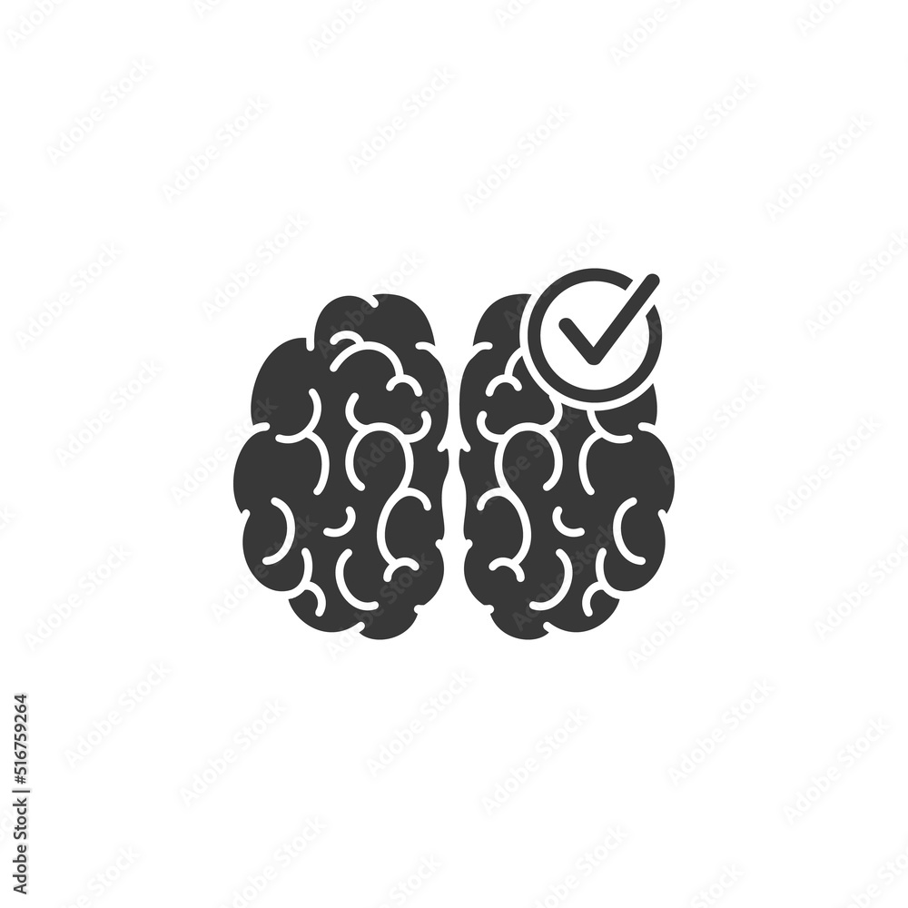 Health brain check icon, psychology doctor survey, good mind, knowledge ...