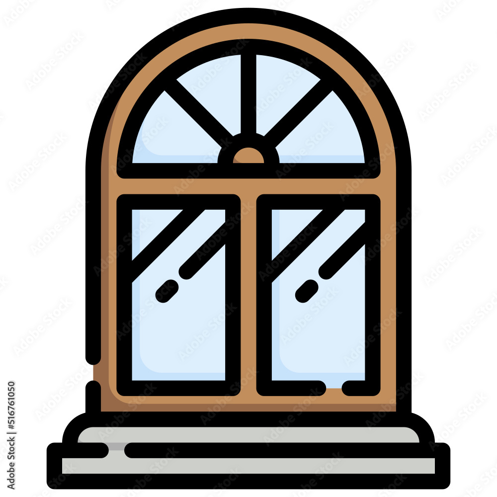 WINDOW filled outline icon,linear,outline,graphic,illustration Stock ...
