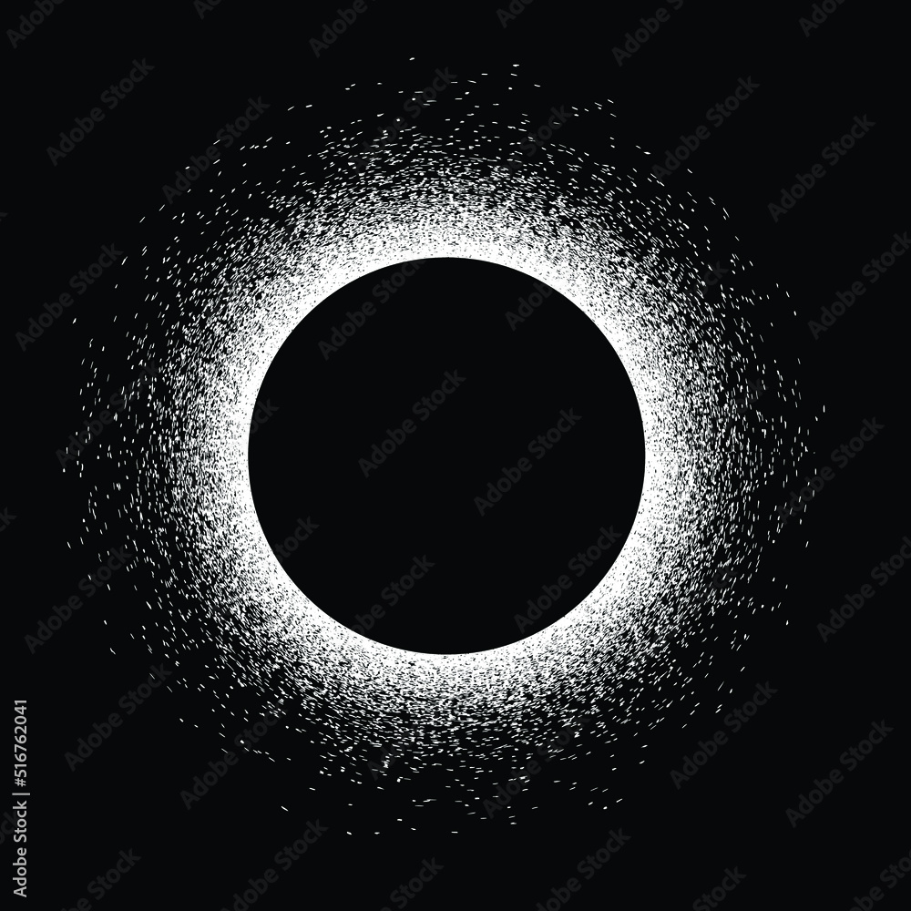 Solar eclipse .Star and moon in space. Futuristic landscape, with noise ...