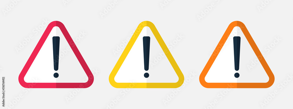 Isolated attention triangle symbols on isolated background. Caution ...