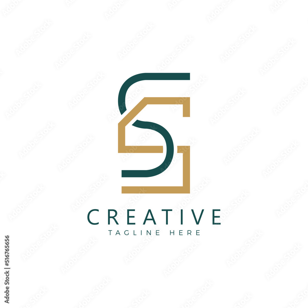 Letter S Geometry Combine With Letter S Curved Monogram logo. Initial ...