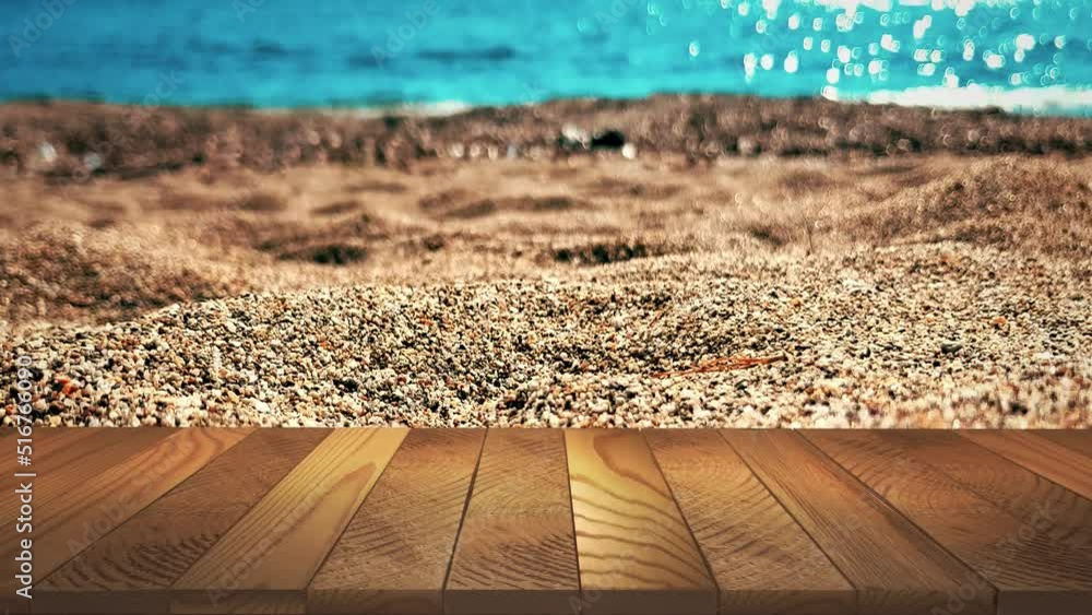 Summer holidays, beach background loop template, with copy space for ...