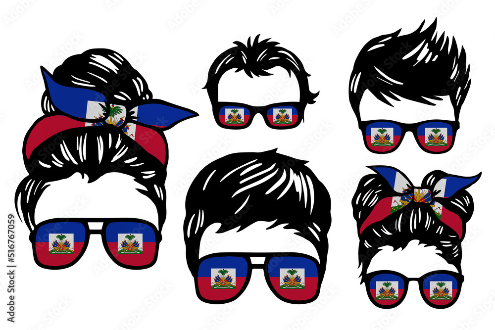 Family clip art set in colors of national flag on white background ...