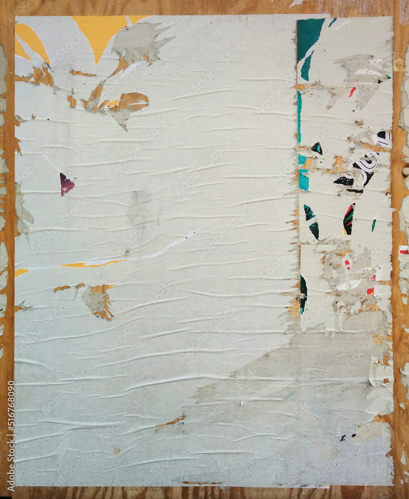 Ripped poster paper texture on chip board Stock Photo | Adobe Stock