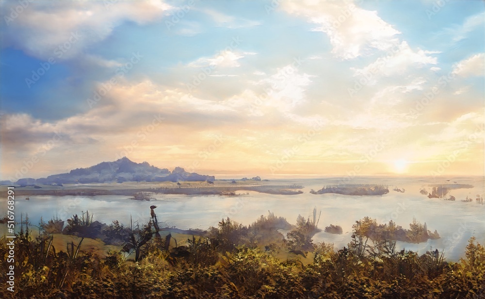 fantasy background, beautiful acrylic painting, stylized painting ...