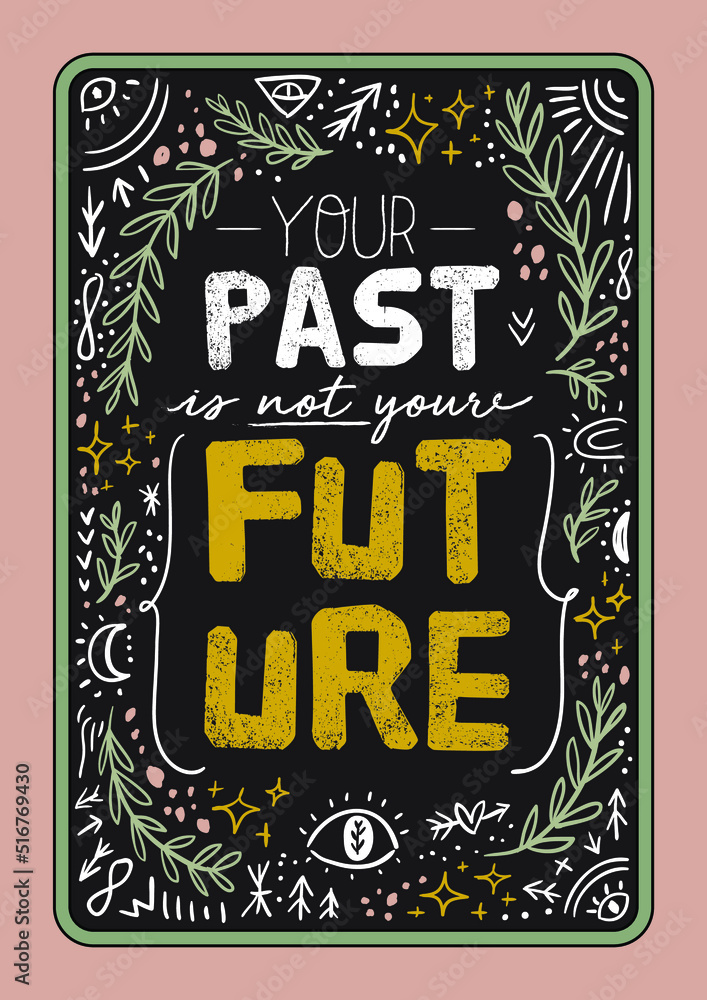 Abstract contemporary illustration with floral, fauna, moon, girls ...