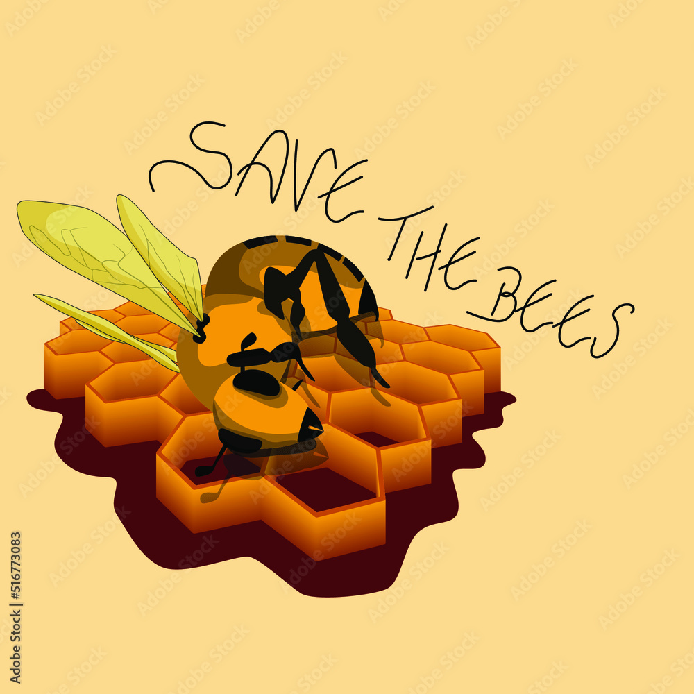 Conceptual illustration, death of bees due to habitat destruction ...