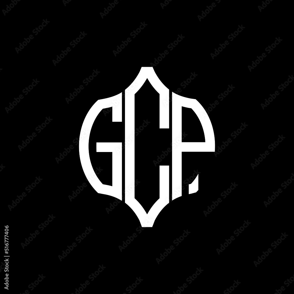 GCP letter logo. GCP best black background vector image. GCP Monogram ...