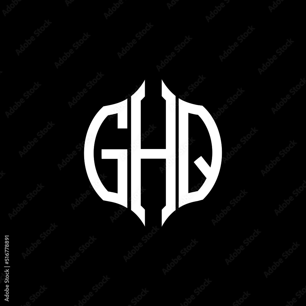 GHQ letter logo. GHQ best black background vector image. GHQ Monogram ...