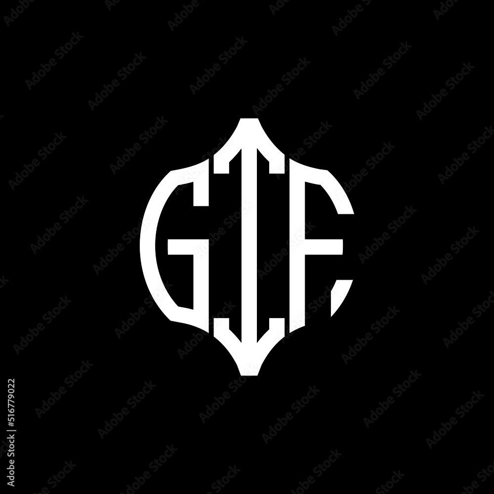GIF letter logo. GIF best black background vector image. GIF Monogram ...