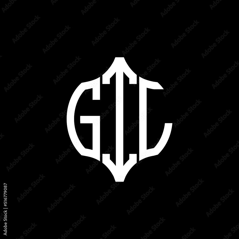 GIL letter logo. GIL best black background vector image. GIL Monogram ...