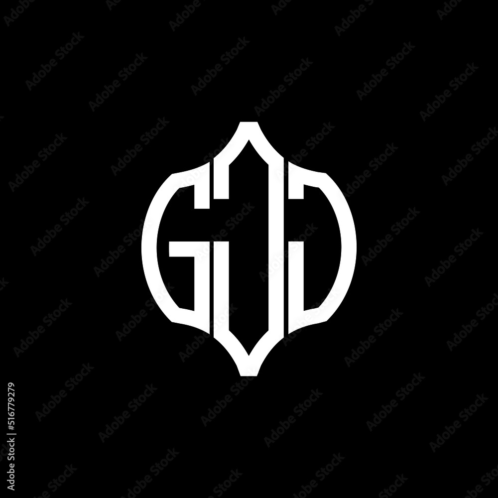 GJJ letter logo. GJJ best black background vector image. GJJ Monogram ...