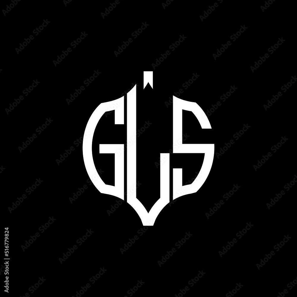 GLS letter logo. GLS best black background vector image. GLS Monogram ...