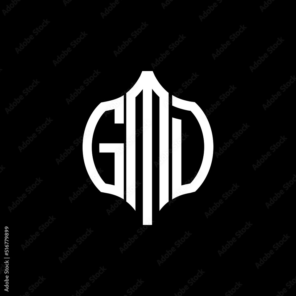 GMD letter logo. GMD best black background vector image. GMD Monogram ...