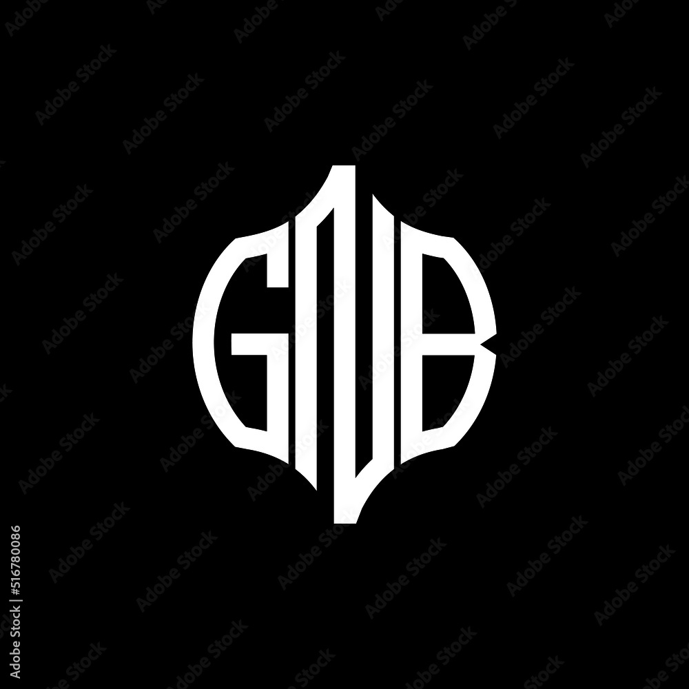 GNB letter logo. GNB best black background vector image. GNB Monogram ...