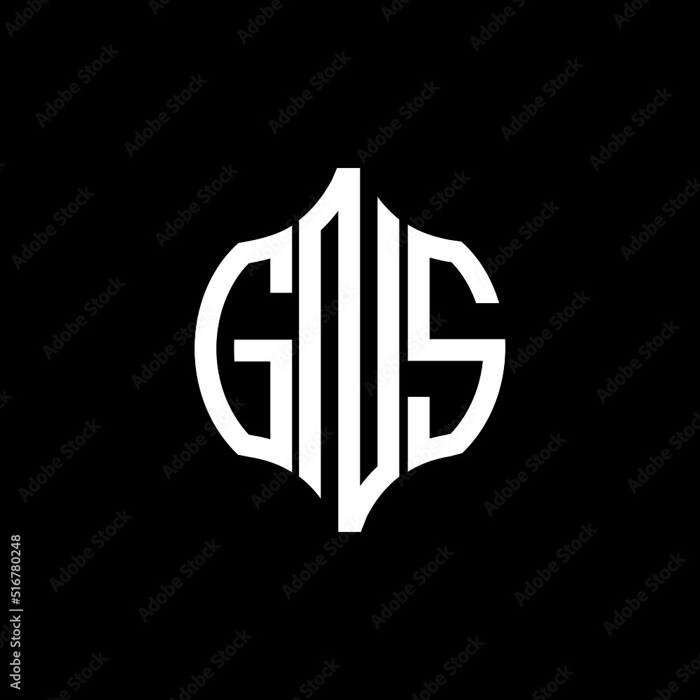 GNS letter logo. GNS best black background vector image. GNS Monogram ...