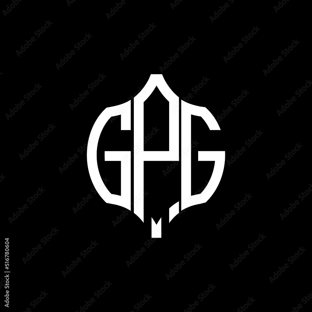 GPG letter logo. GPG best black background vector image. GPG Monogram ...