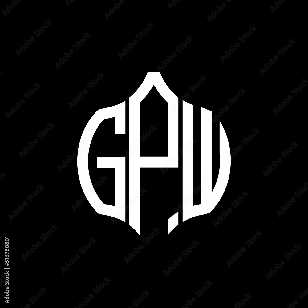 GPW letter logo. GPW best black background vector image. GPW Monogram ...