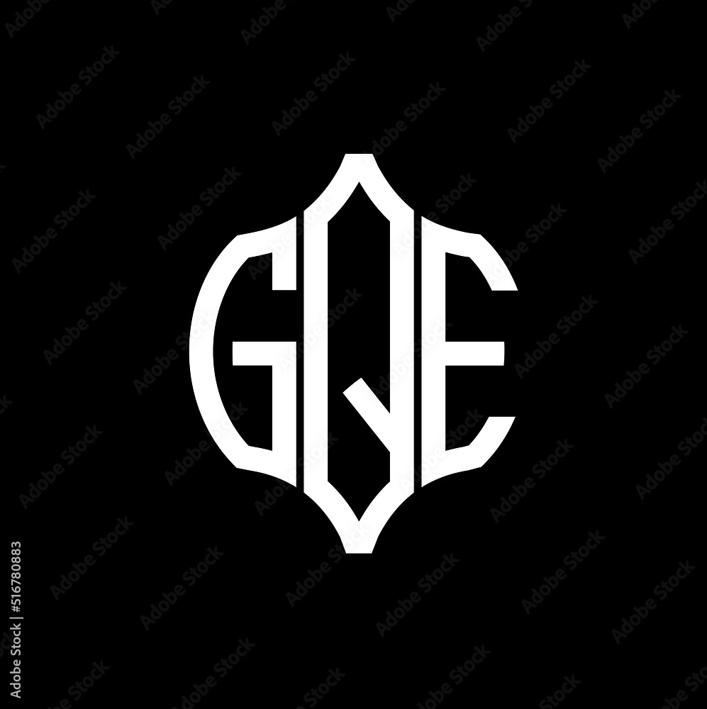 GQE letter logo. GQE best black background vector image. GQE Monogram ...