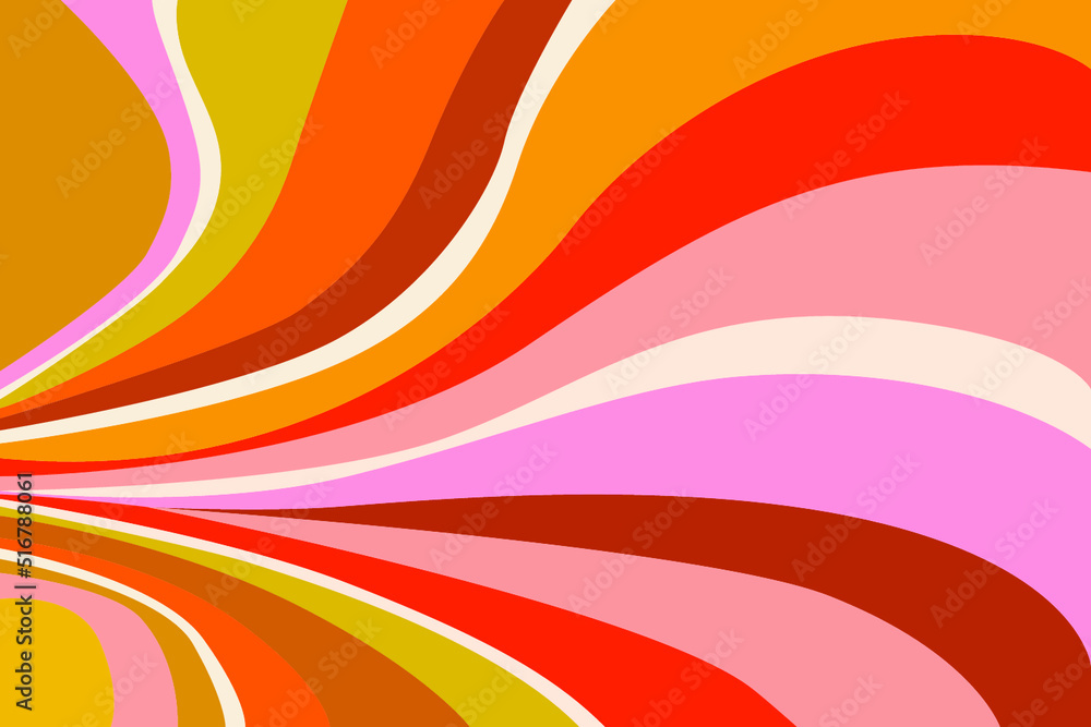 Retro hippie waves 70s 80s groovy vibes texture. Stock Vector | Adobe Stock