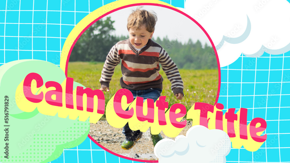 Calm Cute Replacement Title Stock Template | Adobe Stock