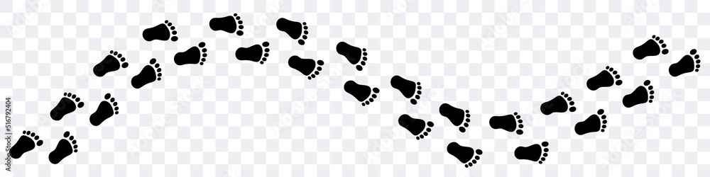Bigfoot footprints on the ground. Path from traces. Vector black ...