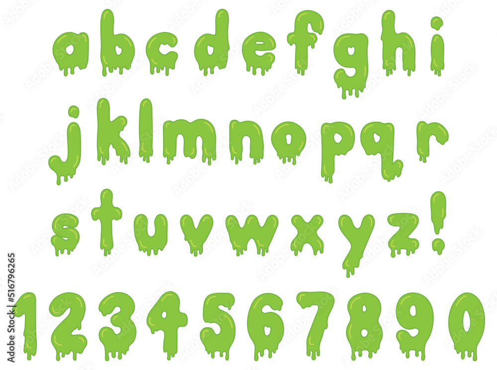 Vetor de Dripping Slime Toxic Lowercase Alphabet Letter and Number ...