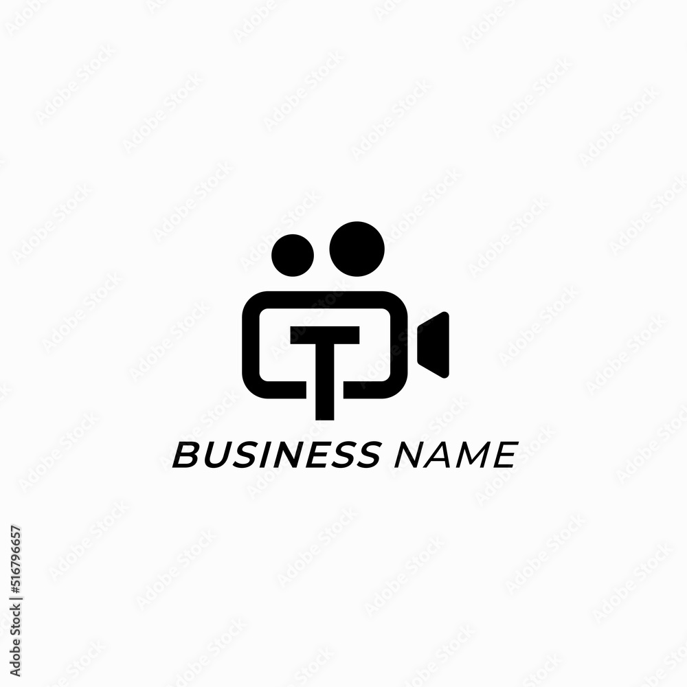 design logo combine letter T and camera video Stock Vector | Adobe Stock