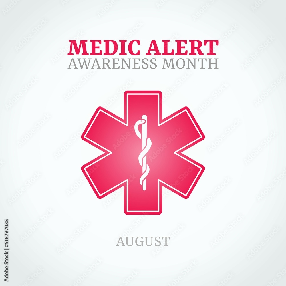 vector graphic of medic alert awareness month good for medic alert ...