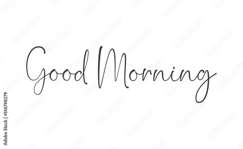 Good morning lettering text. Vector line calligraphy. Stock Vector ...