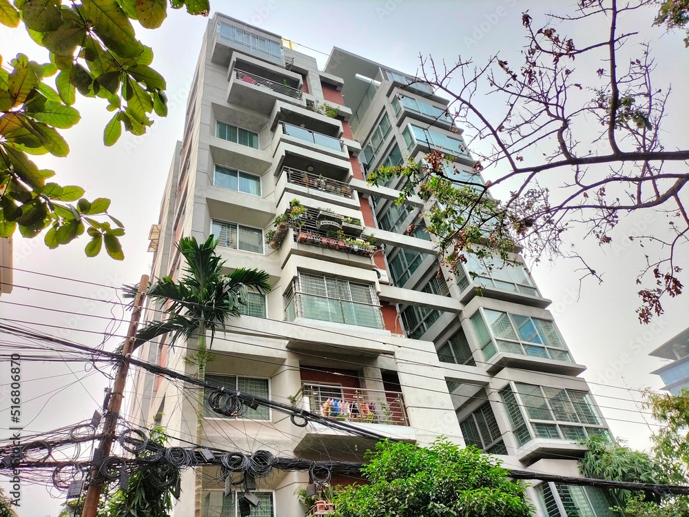 Skyscraper modern luxury apartment building Stock Photo | Adobe Stock