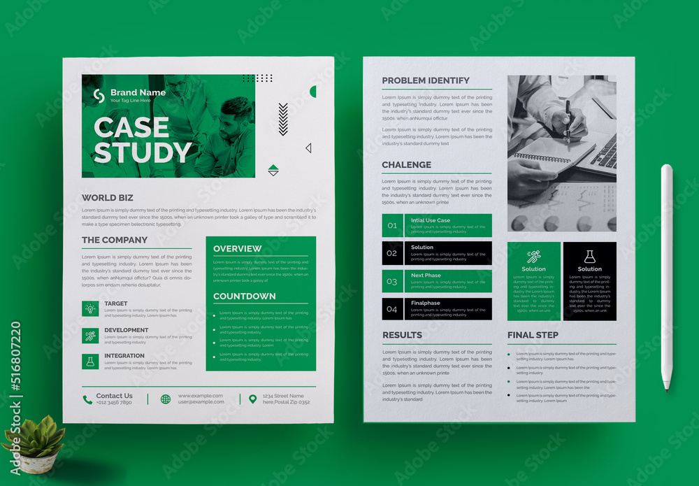 Case Study Layout Stock Template | Adobe Stock