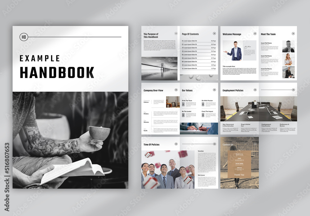 Hand Book Magazine Layout Stock Template | Adobe Stock