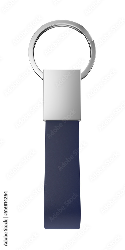 Leather keychain isolated on white background, front view Stock ...