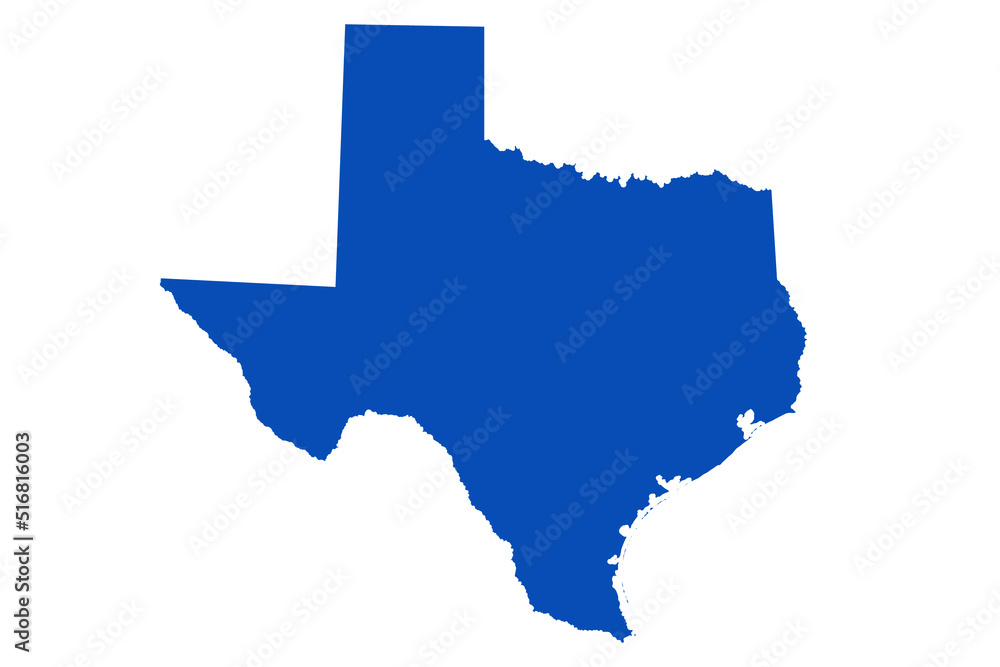 TEXAS Map blue Color on White Backgound Stock Vector | Adobe Stock
