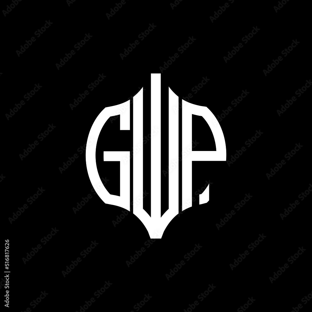 GWP letter logo. GWP best black background vector image. GWP Monogram ...