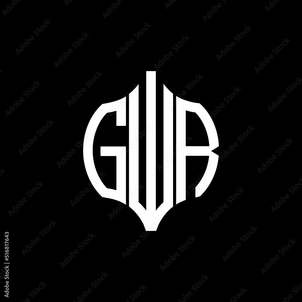 GWR letter logo. GWR best black background vector image. GWR Monogram ...