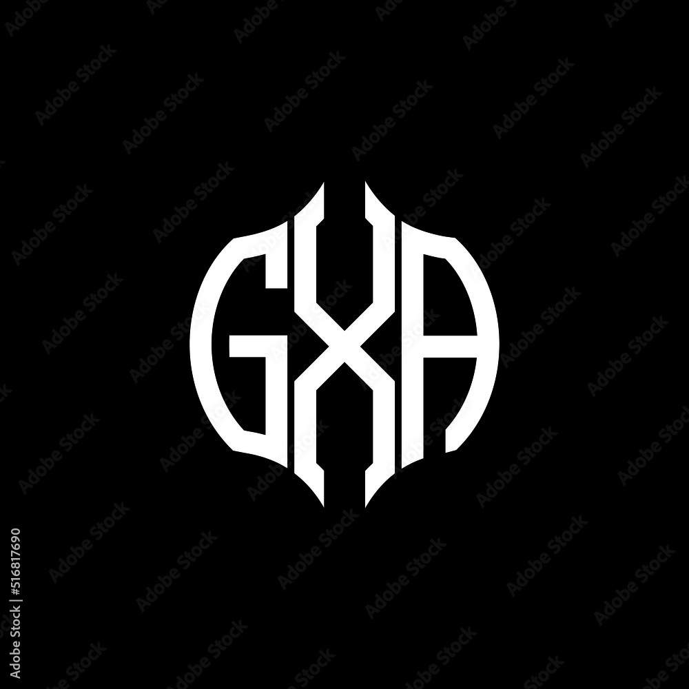 GXA letter logo. GXA best black background vector image. GXA Monogram logo design for ...
