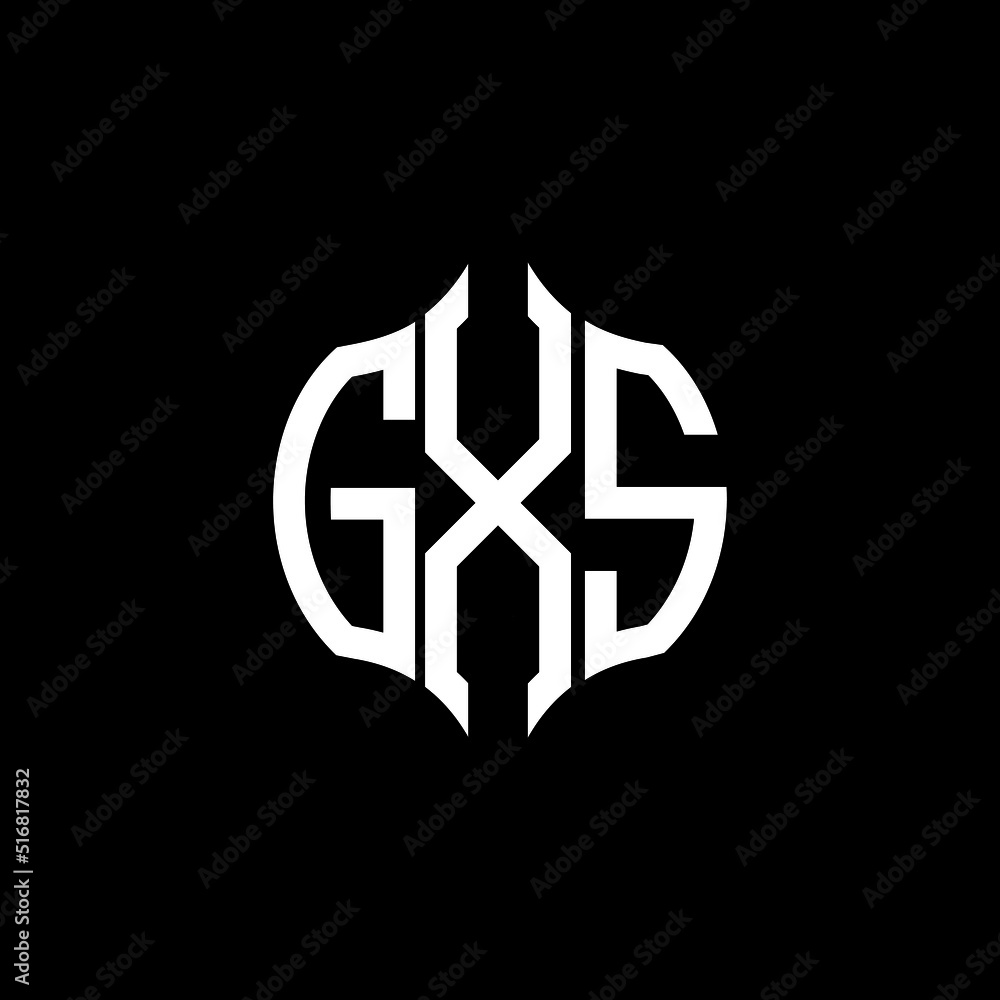 GXS letter logo. GXS best black background vector image. GXS Monogram ...