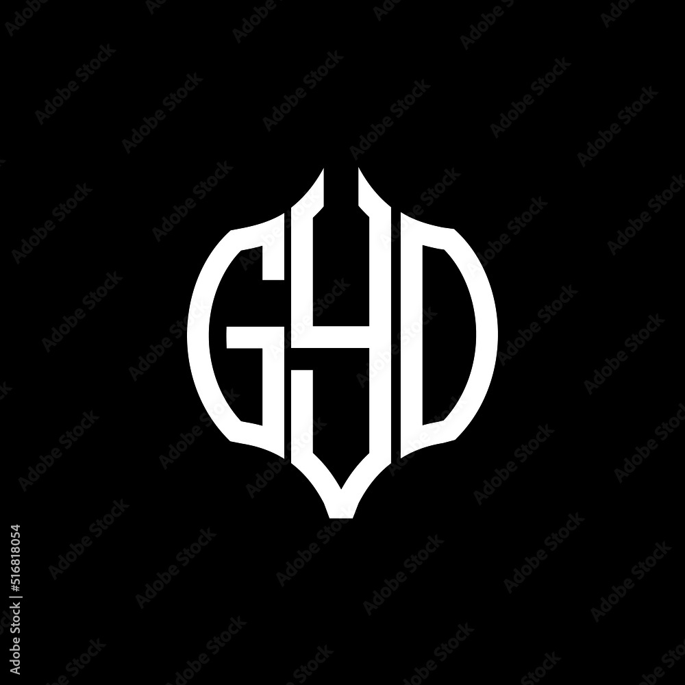 GYO letter logo. GYO best black background vector image. GYO Monogram ...