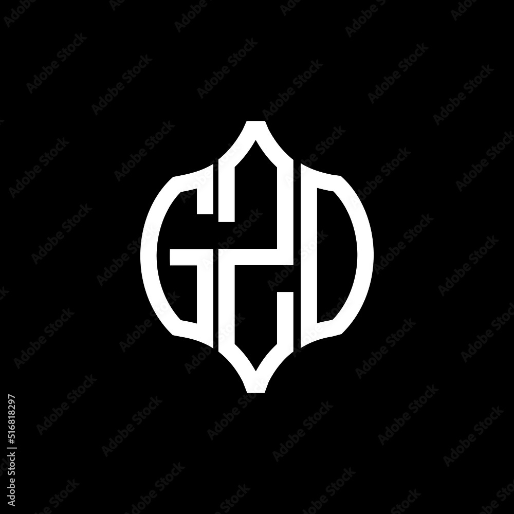 GZO letter logo. GZO best black background vector image. GZO Monogram ...